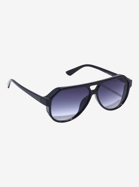 Black Mirror Lens Aviator Sunglasses | Hot Topic