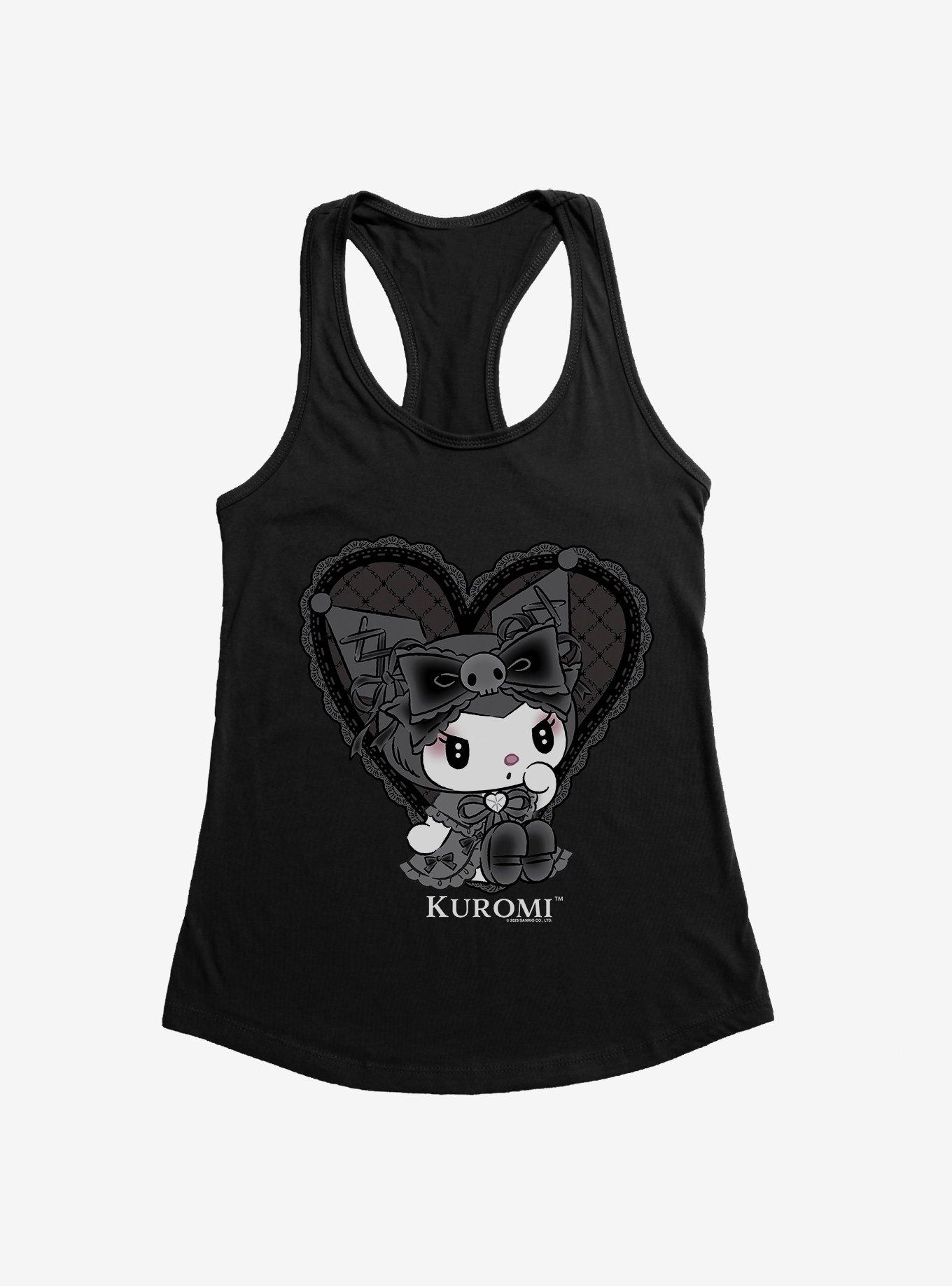 Kuromi Lacey Black Heart Girls Tank - BLACK | Hot Topic