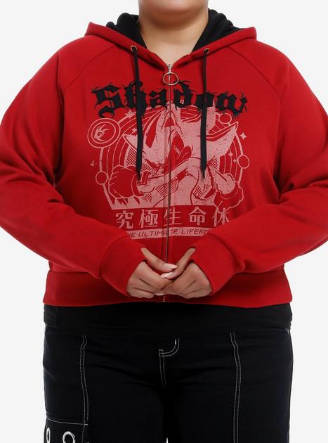Sonic The Hedgehog Shadow Girls Crop Hoodie Plus Size | Hot Topic