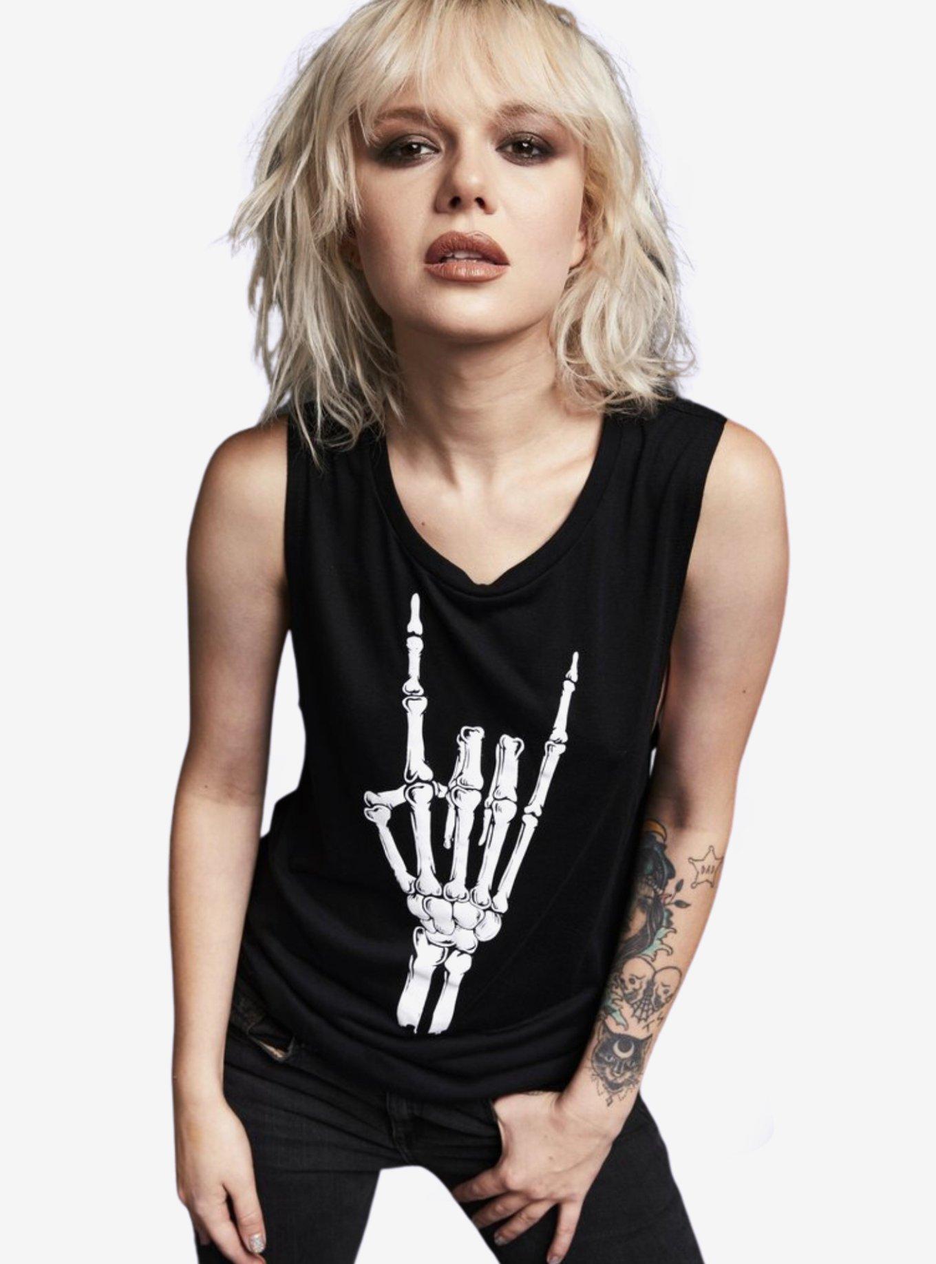 Skeleton Hand Heavy Metal Girls Tank Top Hot Topic
