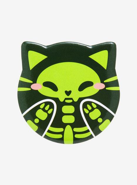 Skeleton Cat Figural Button | Hot Topic