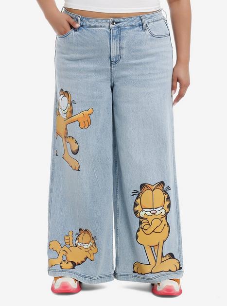 Garfield Poses Wide Leg Denim Pants Plus Size | Hot Topic