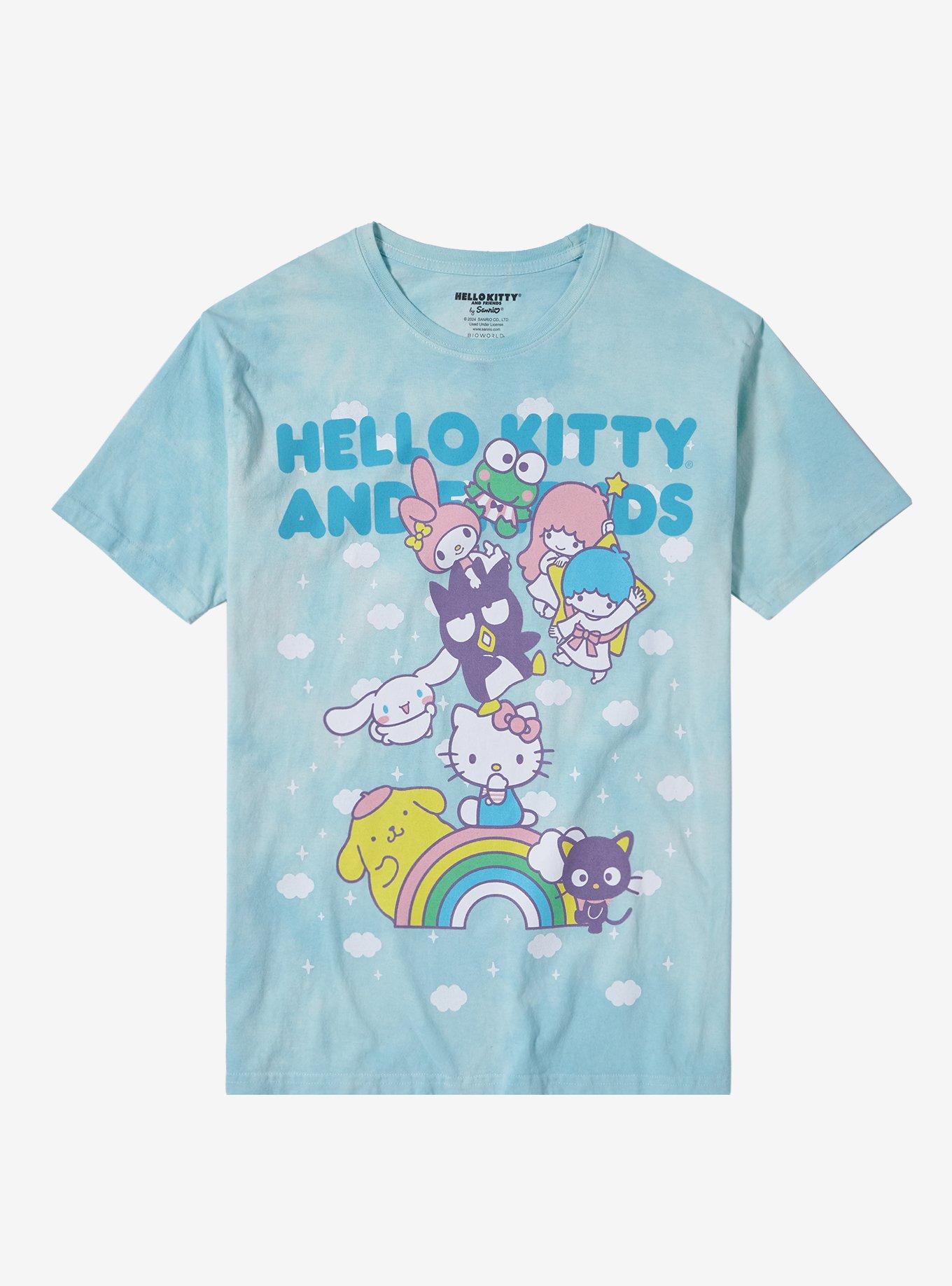 Hot Topic Hello Kitty And Friends Strawberry Milk Tie-Dye Boyfriend Fit ...