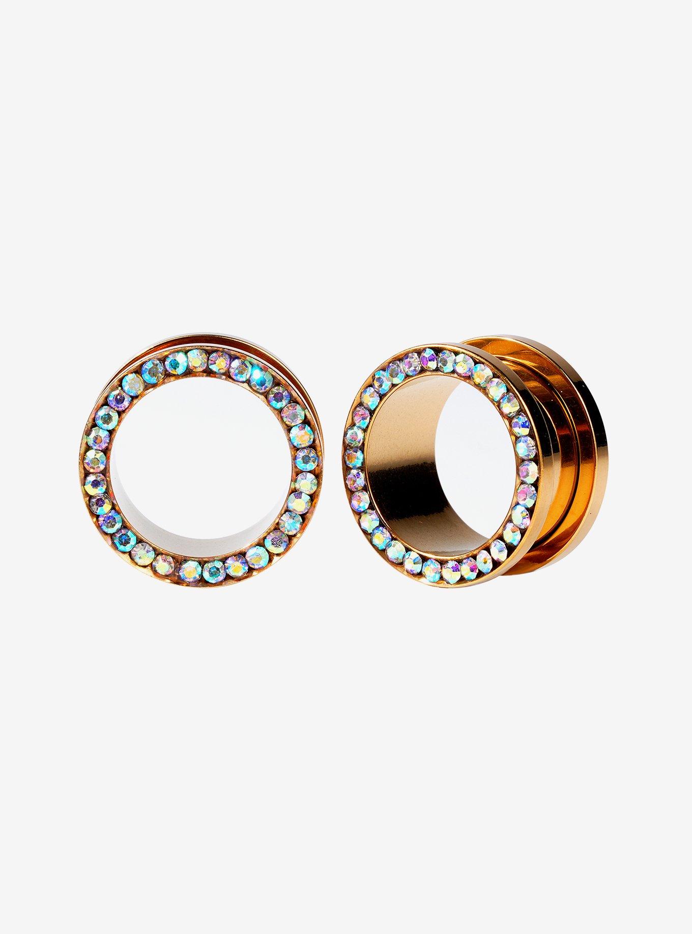 Steel Gold Bling Tunnel Plug 2 Pack | Hot Topic