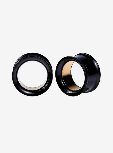 Steel Black & Gold Eyelet Plug 2 Pack | Hot Topic