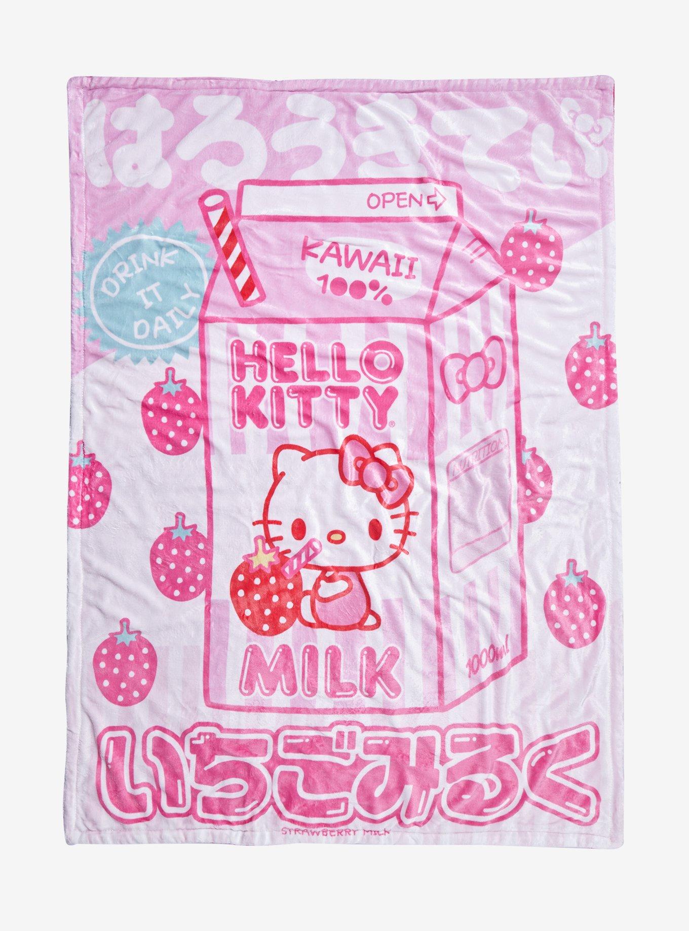 Sanrio Hello Kitty Strawberry Milk Sherpa Throw | BoxLunch
