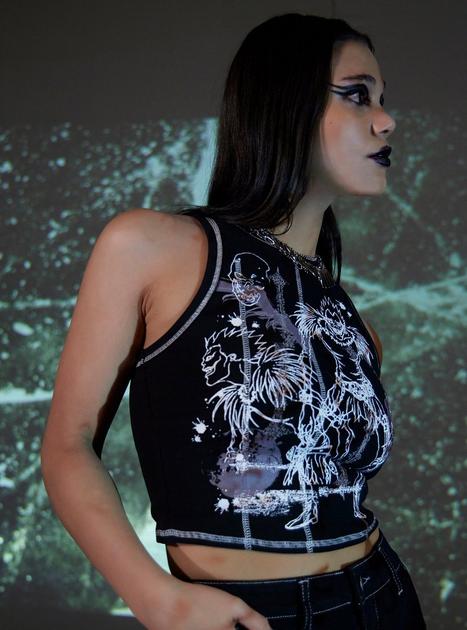 Death Note Ryuk Outline Ribbed Girls Crop Tank Top | Hot Topic