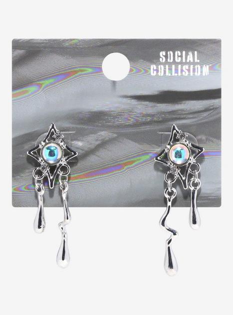 Social Collision Star Drip Drop Earrings | Hot Topic