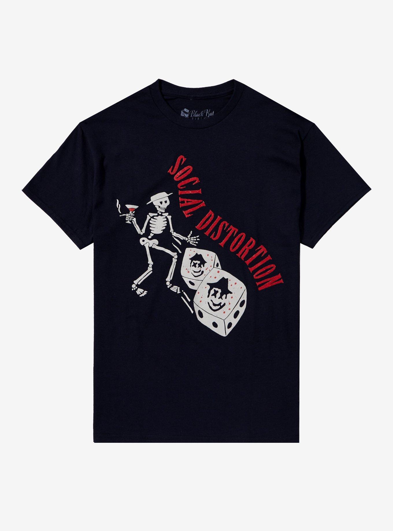 Social Distortion Skelly Glitter Logo Boyfriend Fit Girls T-Shirt | Hot ...