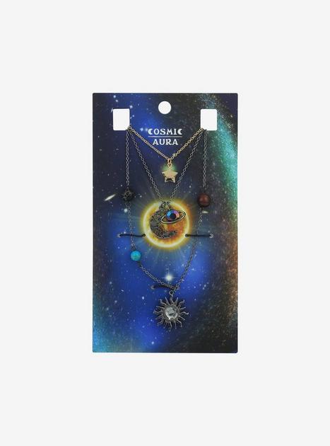 Cosmic Aura Planet Celestial Bead Necklace Set | Hot Topic
