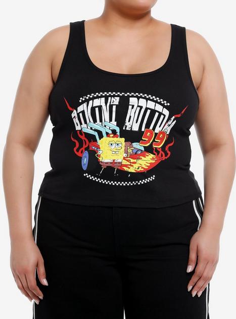 SpongeBob SquarePants Racing Girls Crop Tank Top Plus Size | Hot Topic