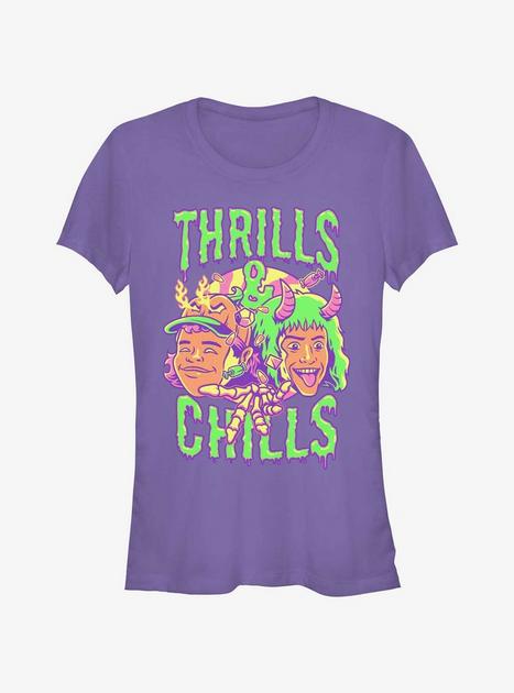 Stranger Things Thrills & Chills Drip Dustin and Eddie Girls T-Shirt ...