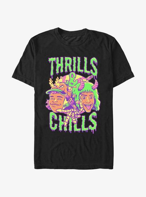 Stranger Things Thrills & Chills Drip Dustin and Eddie T-Shirt - BLACK ...