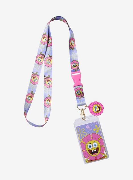 Loungefly SpongeBob SquarePants Flower Allover Print Lanyard - BoxLunch ...