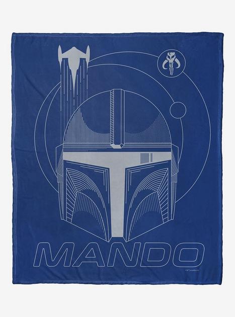 Star Wars The Mandalorian Silver Mando Silk Touch Throw | Hot Topic