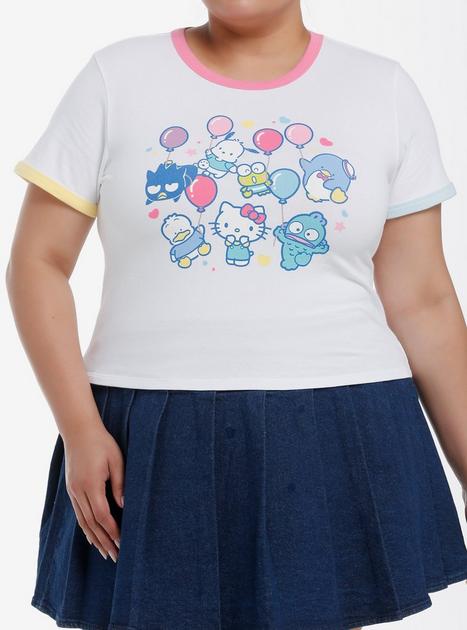 Hello Kitty And Friends Balloon Ringer Girls Baby T-Shirt Plus Size ...