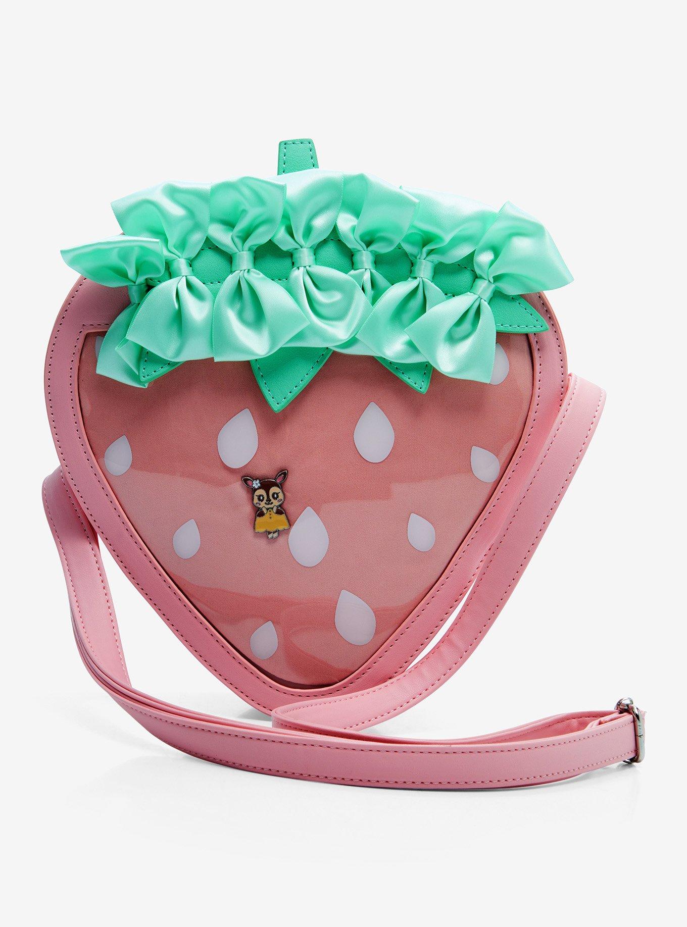 Strawberry Ribbon Stem Pin Collector Crossbody Bag | Hot Topic
