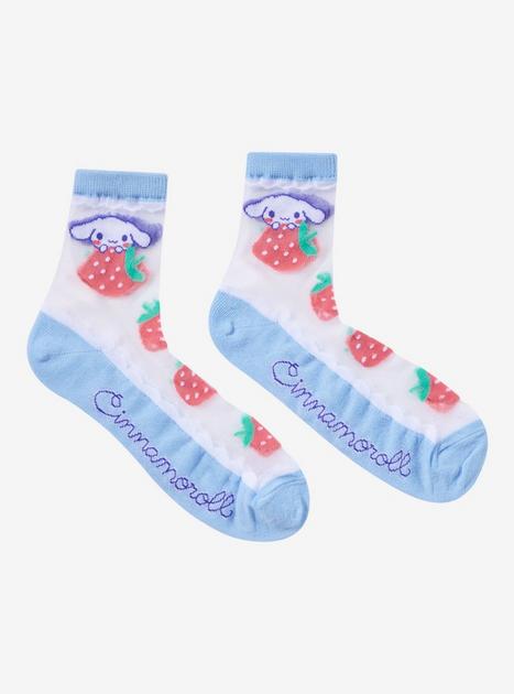 Cinnamoroll Strawberry Mesh Ankle Socks | Hot Topic