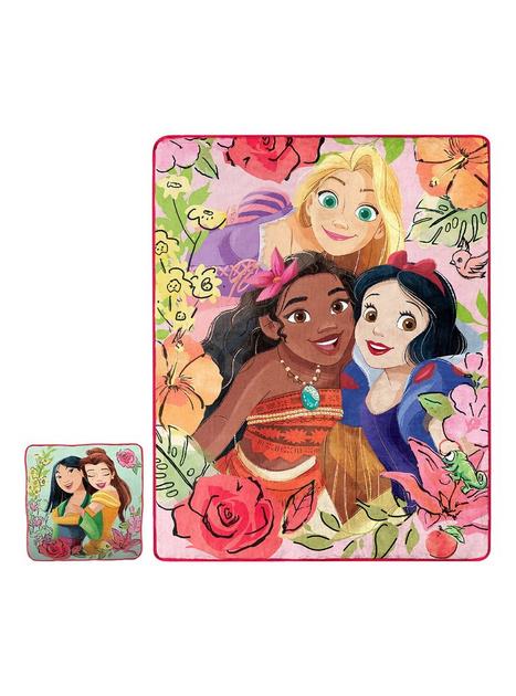 Disney Princess Floral Smiles Silk Touch Throw With Cloud Pillow | BoxLunch