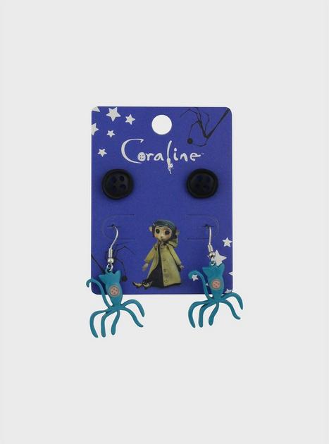 Coraline Buttons & Squid Earring Set | Hot Topic