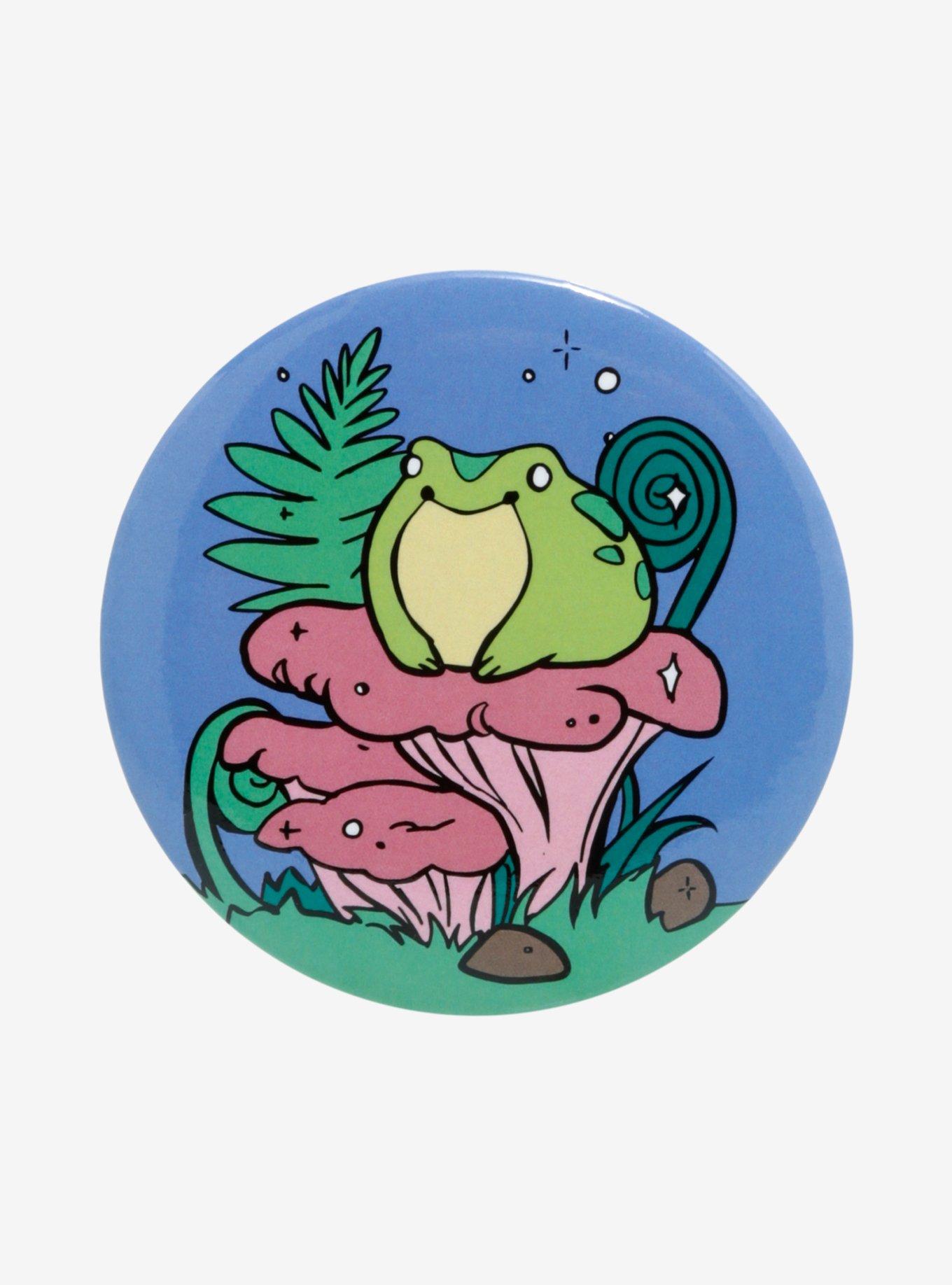 Frog On Mushroom Button | Hot Topic
