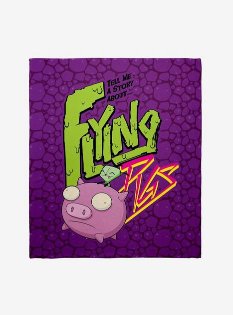 Invader Zim Story About Flying Pigs Throw Blanket - WHITE | Hot Topic