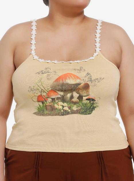 Thorn & Fable Mushrooms Floral Trim Girls Cami Plus Size | Hot Topic