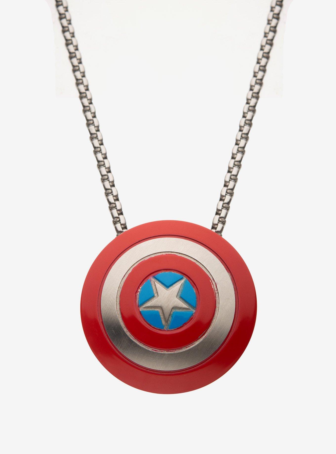 Marvel Captain America Spinning Shield Pendant Necklace | Hot Topic