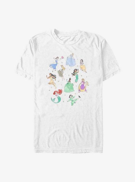 Disney Princesses Princess Doodle Big & Tall T-Shirt - WHITE | BoxLunch