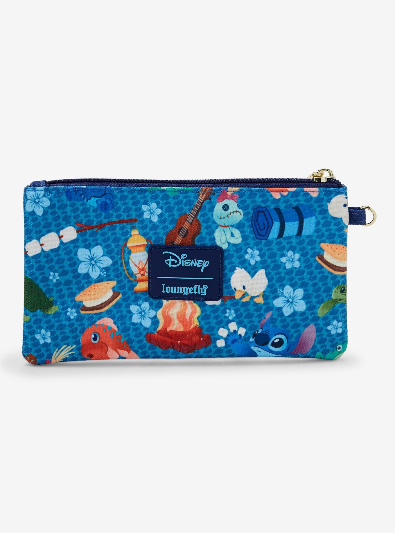 Loungefly Disney Lilo & Stitch Camping Allover Print Nylon Wristlet ...