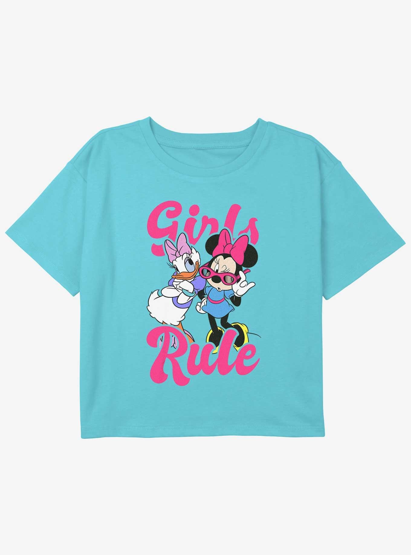 Disney Mickey Mouse Daisy And Minnie Girls Rule Girls Youth Crop T ...