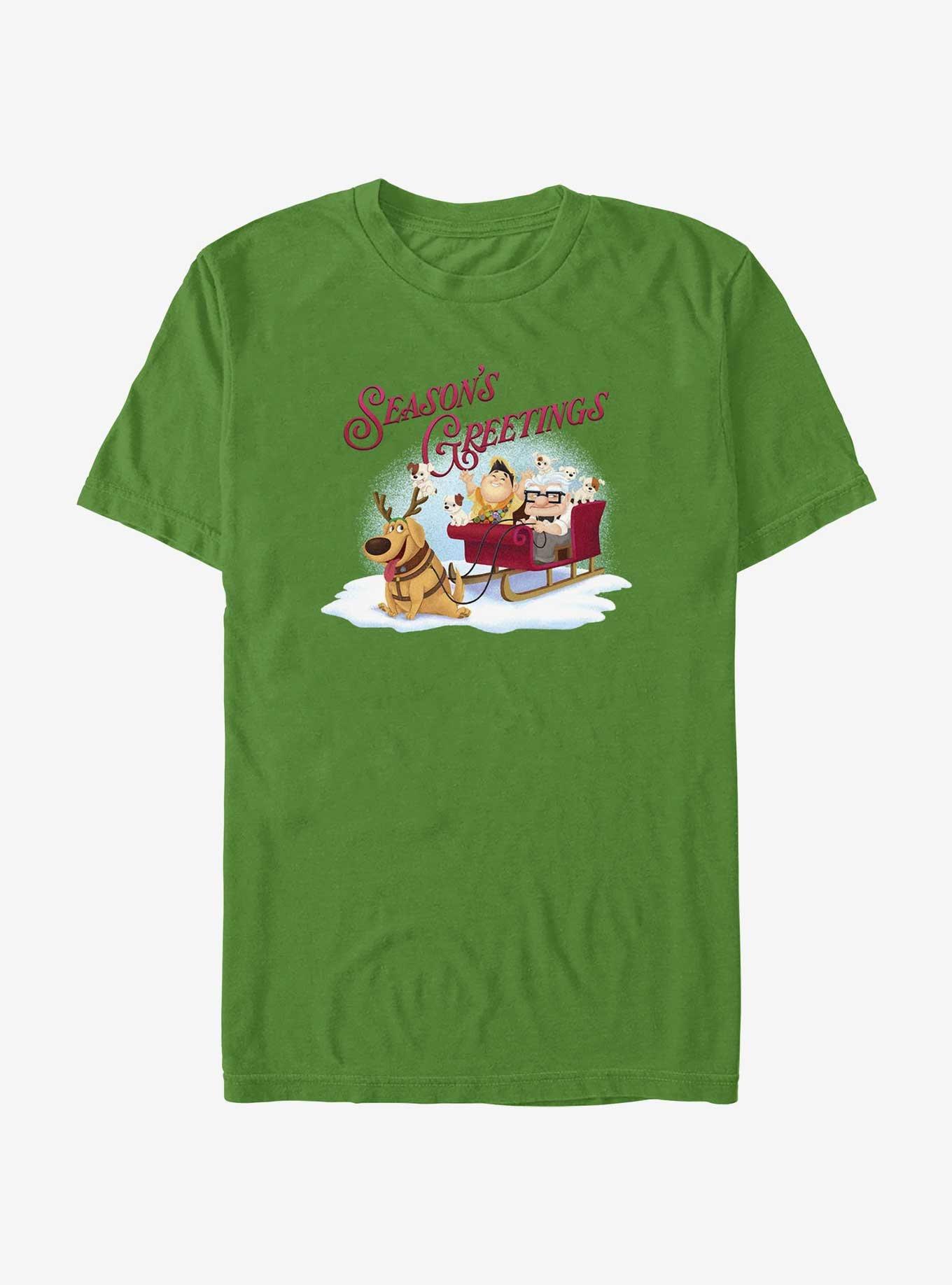 Disney Pixar Up Seasons Greetings T Shirt Green Boxlunch