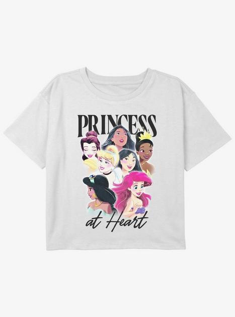 Disney Beauty and the Beast Princess At Heart Girls Youth Crop T-Shirt ...