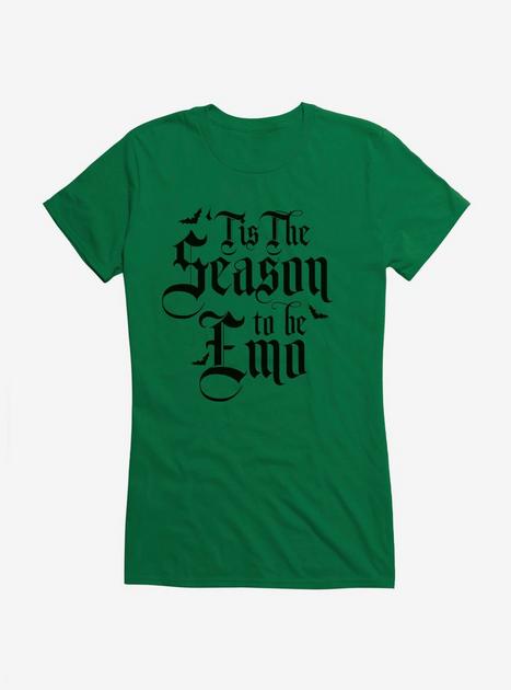 Hot Topic Tis The Season To Be Emo Girls T-Shirt - GREEN | Hot Topic