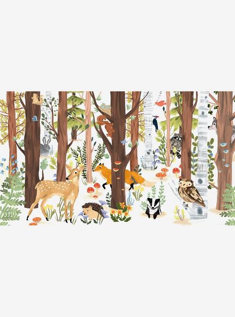 Forest Animal Hide and Seek Peel and Stick Wall Mural | BoxLunch