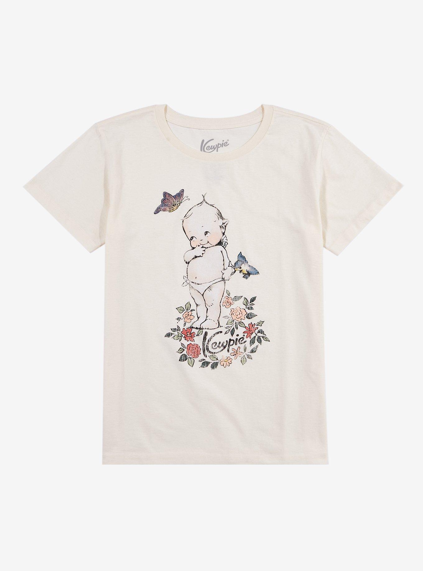 Kewpie Cherub Floral Boyfriend Fit Girls T-Shirt | Hot Topic