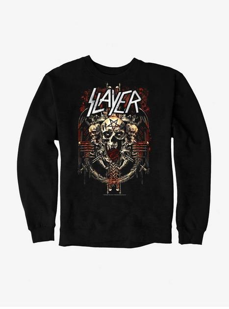 Slayer Pentagram Skull Sweatshirt - BLACK | Hot Topic