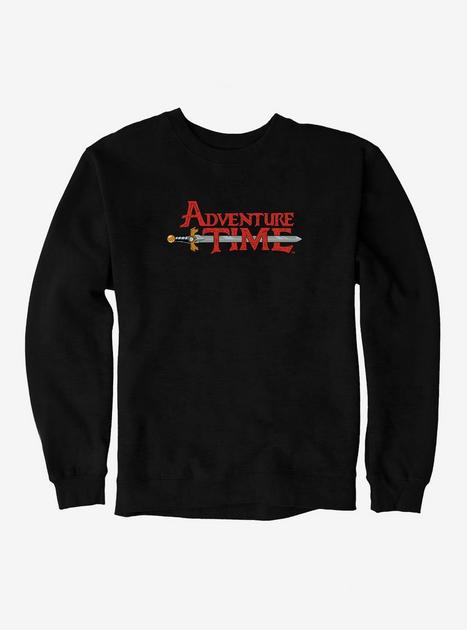 Adventure Time Logo Sword Sweatshirt - BLACK | BoxLunch
