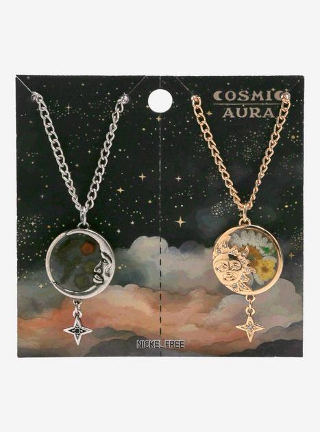 Cosmic Aura Celestial Dried Floral Best Friend Necklace Set | Hot Topic