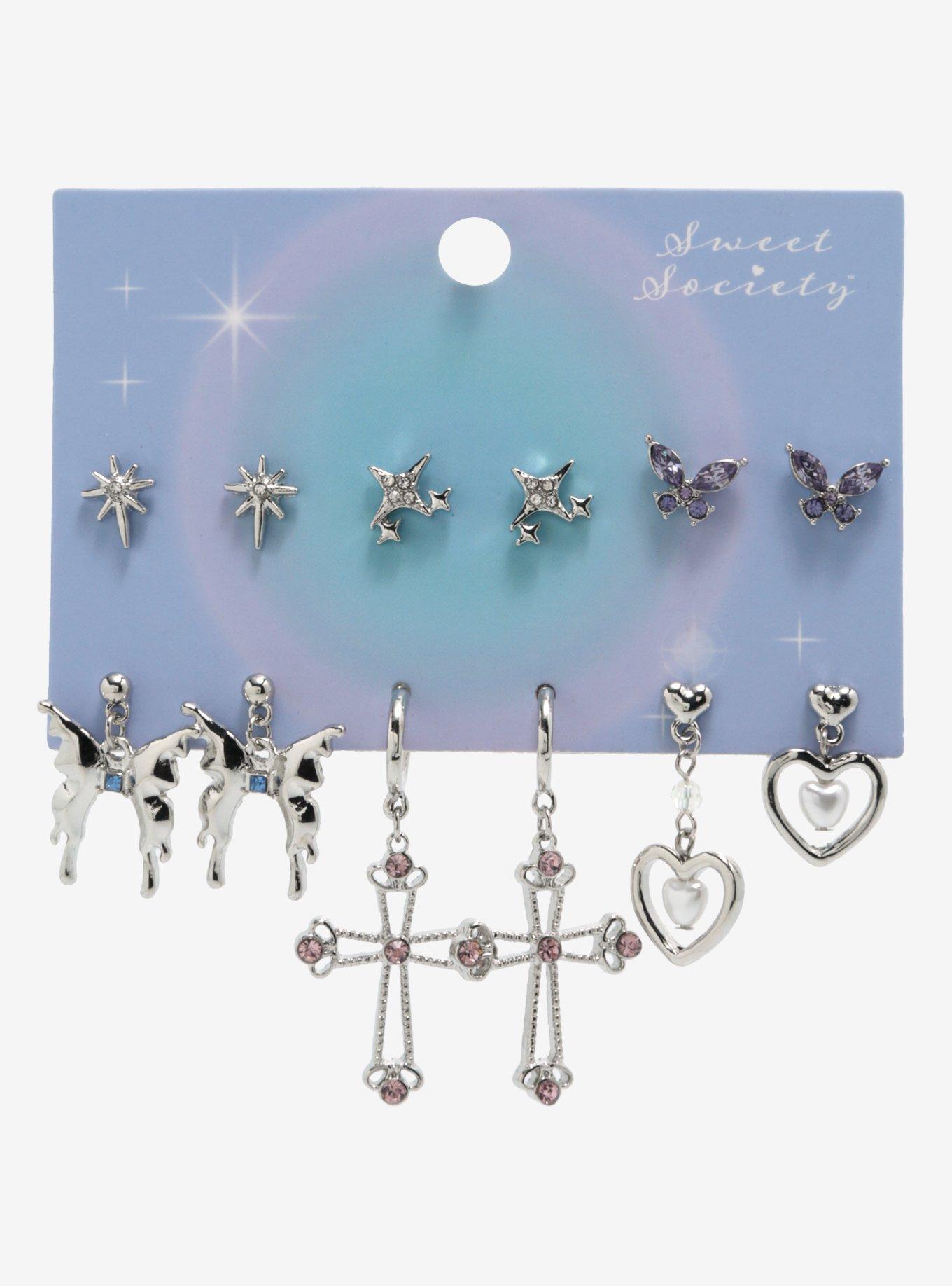 Sweet Society Star Butterfly Cross Earring Set | Hot Topic