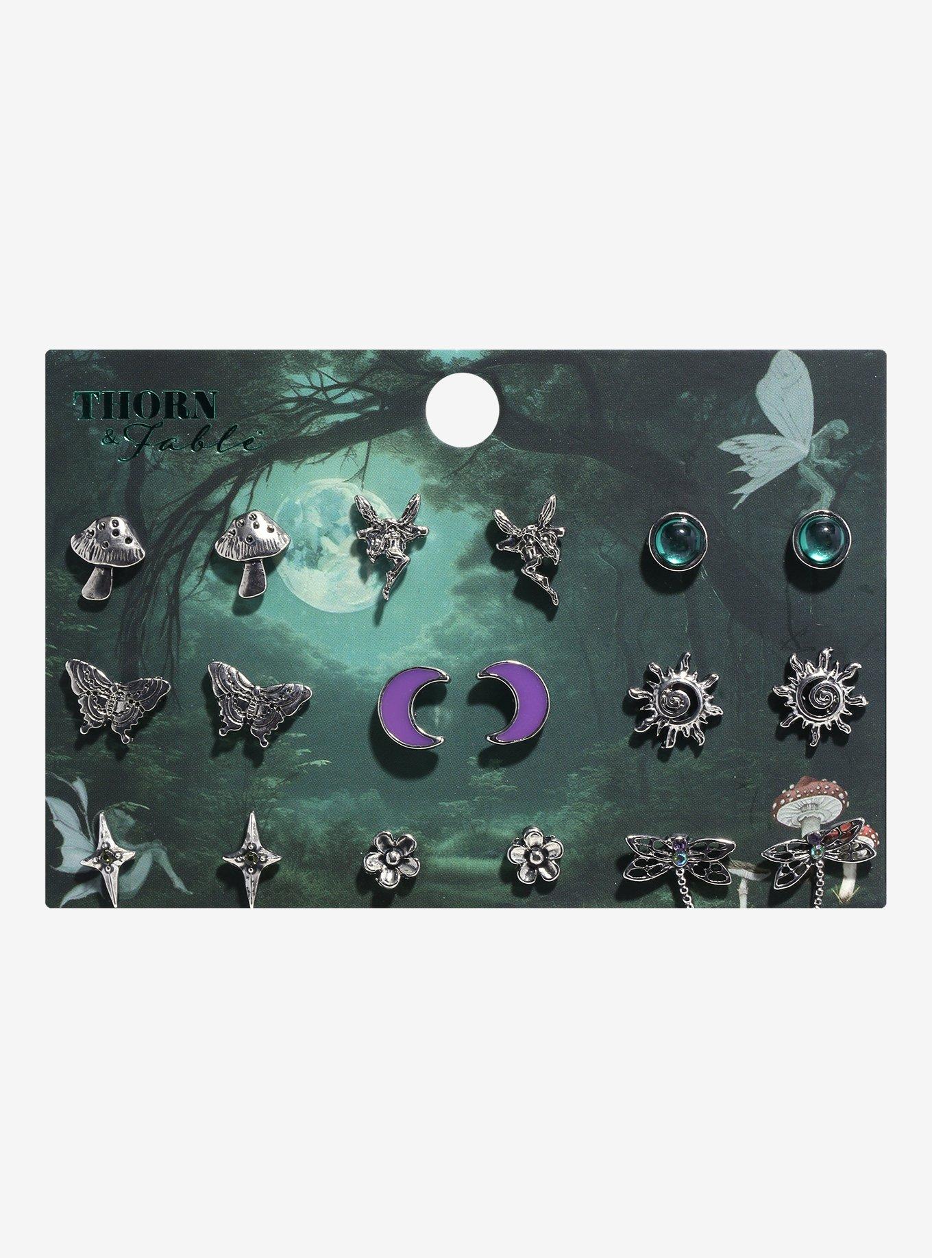 Thorn & Fable Fairy Purple Moon Stud Earring Set | Hot Topic