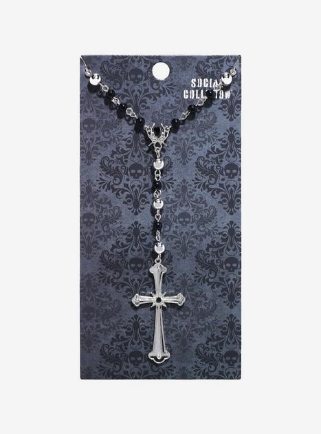 Social Collision Spider Cross Rosary Necklace | Hot Topic