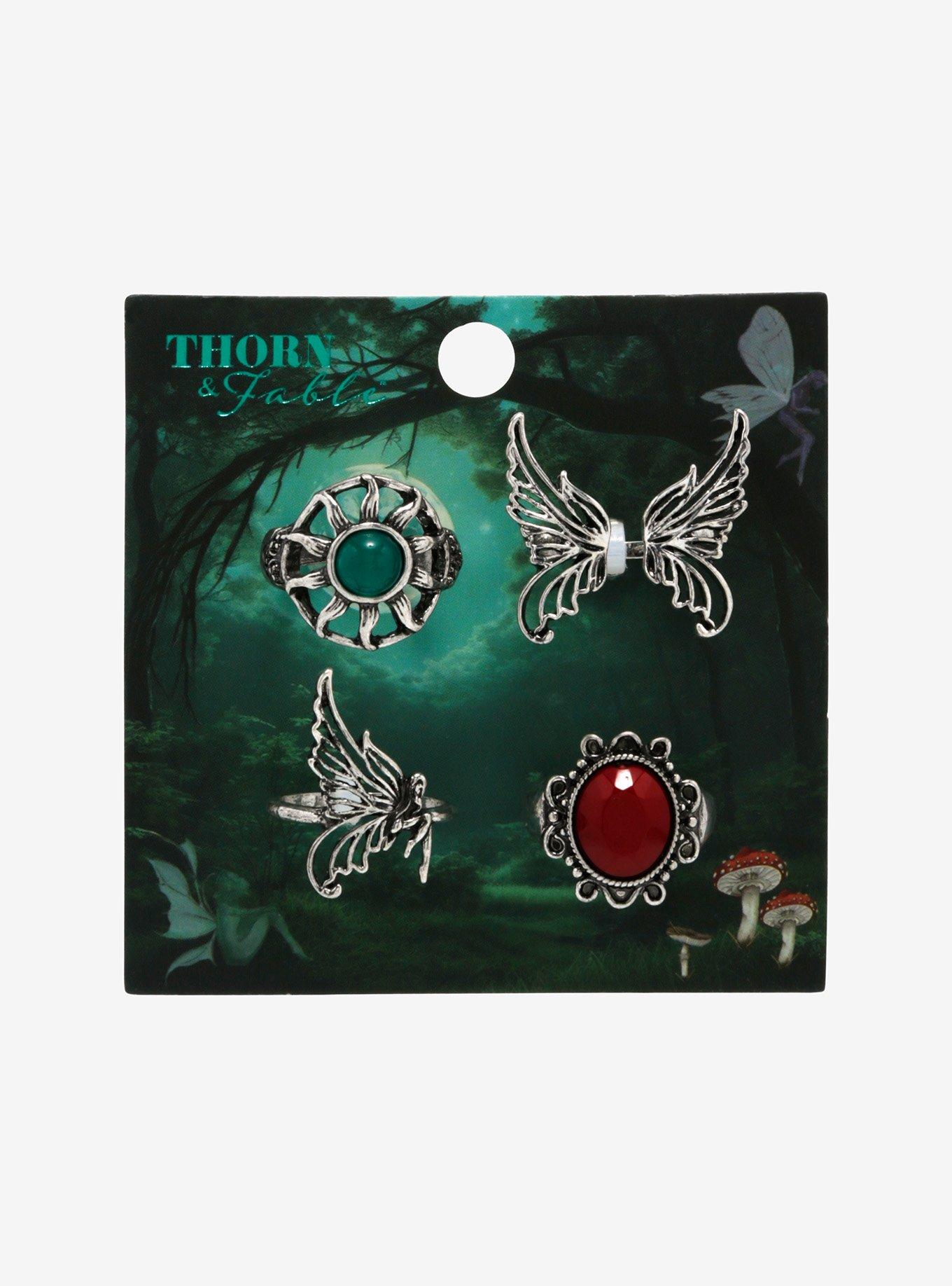 Thorn & Fable Fairy Butterfly Stone Ring Set | Hot Topic