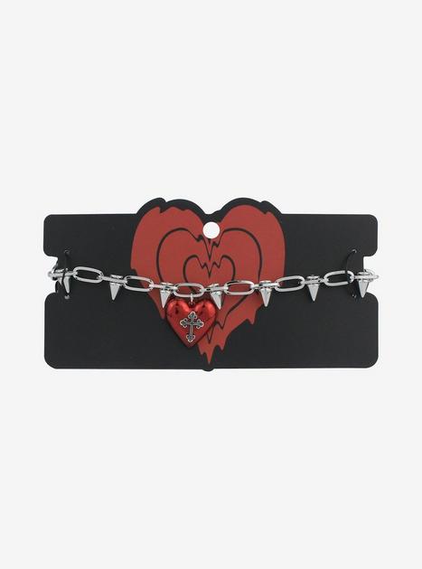 Red Heart Spike Chain Choker | Hot Topic