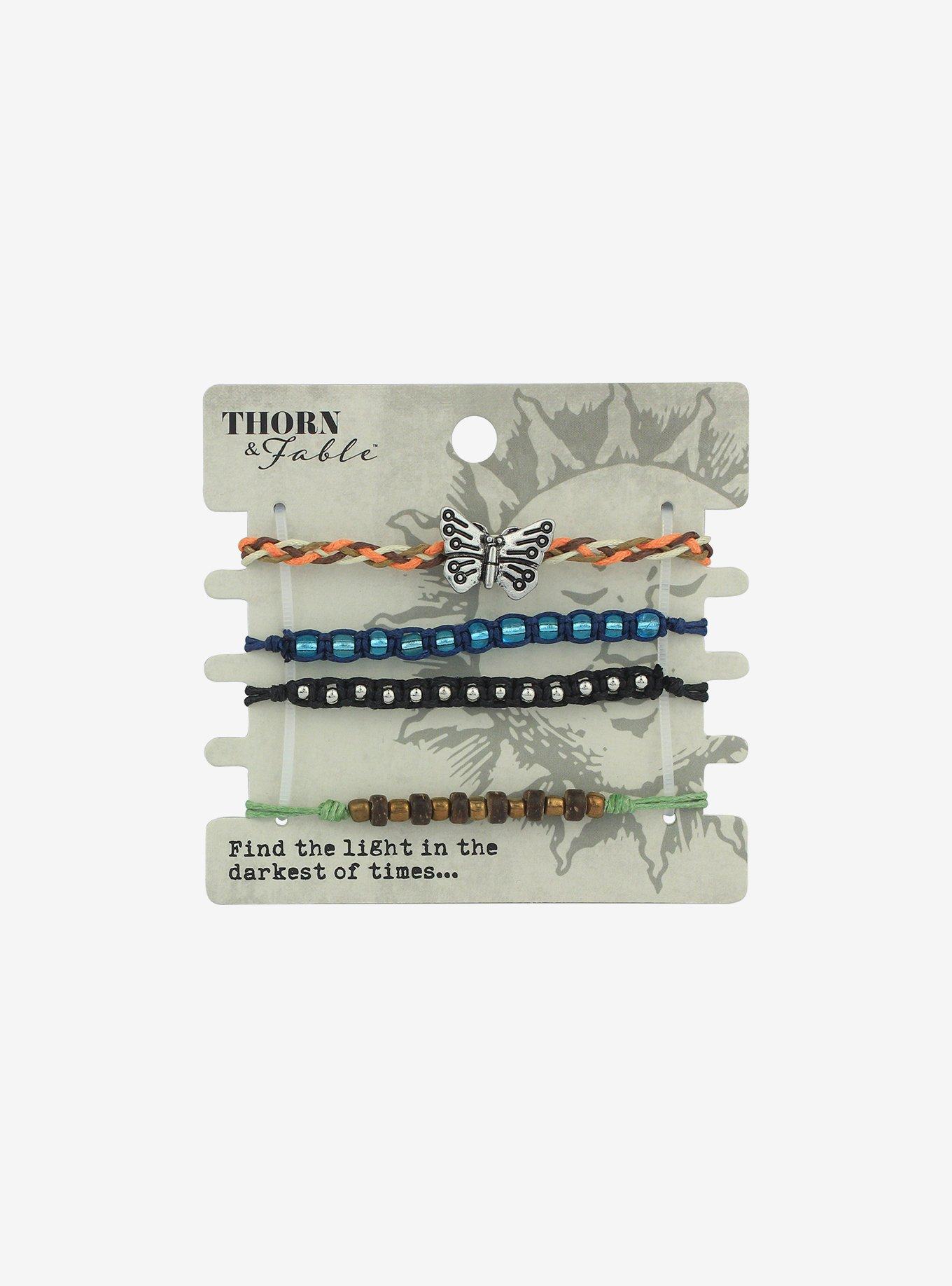Thorn & Fable Butterfly Braid Cord Bracelet Set | Hot Topic