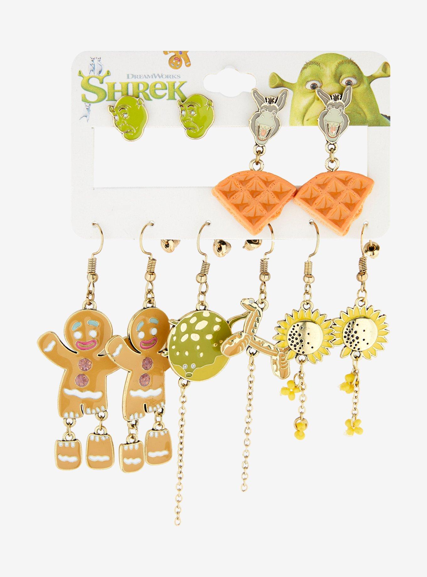 Shrek DreamWorks Shrek Donkey, Gingy, and Shrek Earring Set — BoxLunch ...