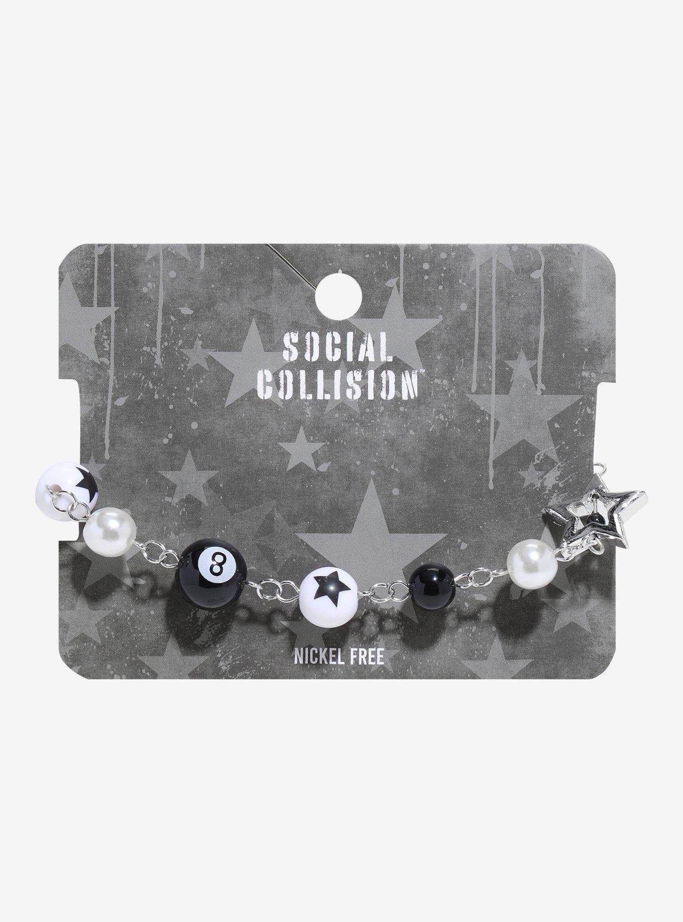 Social Collision 8 Ball Star Chain Bracelet | Hot Topic