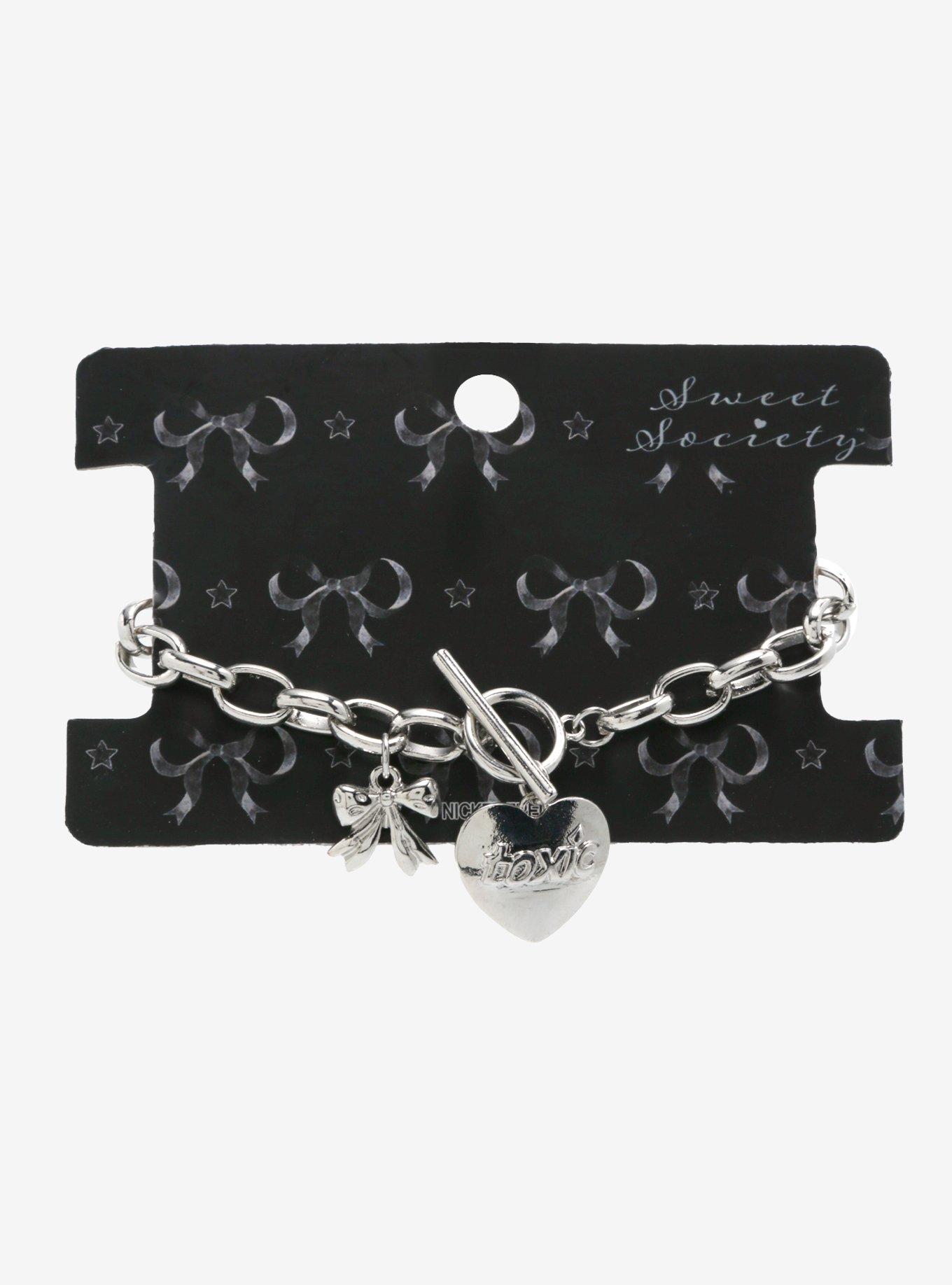 Sweet Society Toxic Heart Toggle Chain Bracelet | Hot Topic