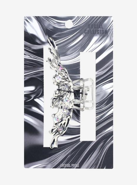 Social Collision Silver Butterfly Drip Claw Hair Clip | Hot Topic