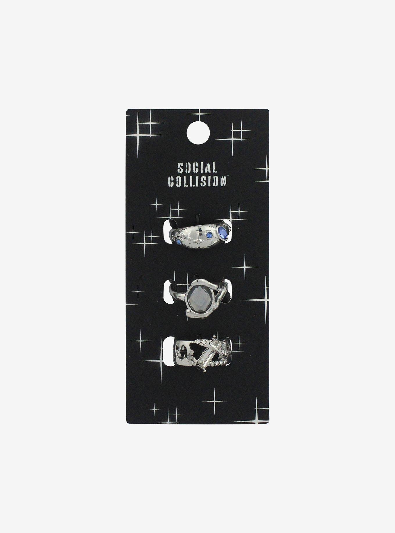 Social Collision Futuristic Drippy Gem Stone Ring Set | Hot Topic